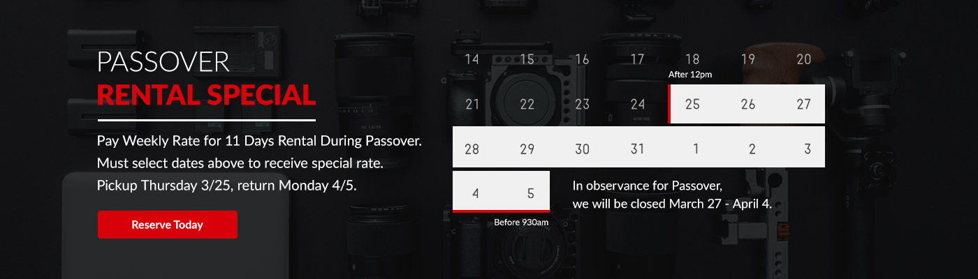 Rent Photography & Video Gear, DSLR Cameras, Lenses in NYC